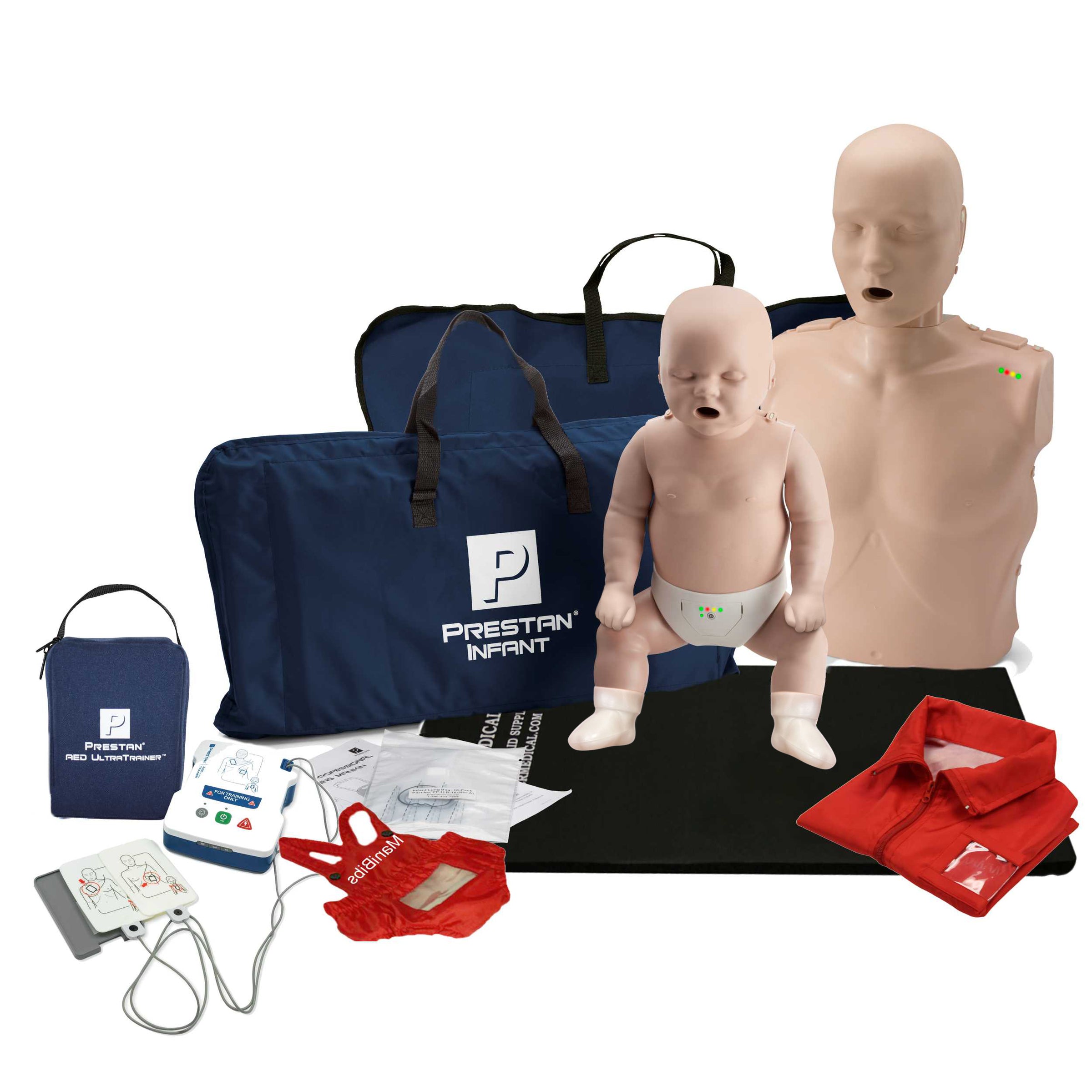 PRESTAN Professional 1 Adult & 1 Infant CPR Training Kit, Medium Tone ...